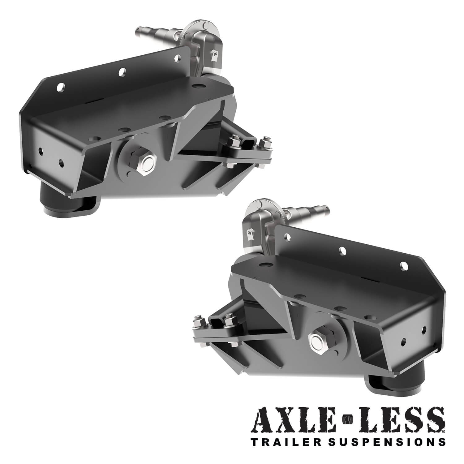 3500 lb HD Axle-Less Trailer Suspension w/ 4” Drop & Long Spindles ...